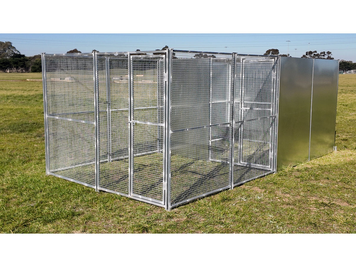 On Sale $200 off. 2.5mx5m single bay dog/poultry run with internal bay ...