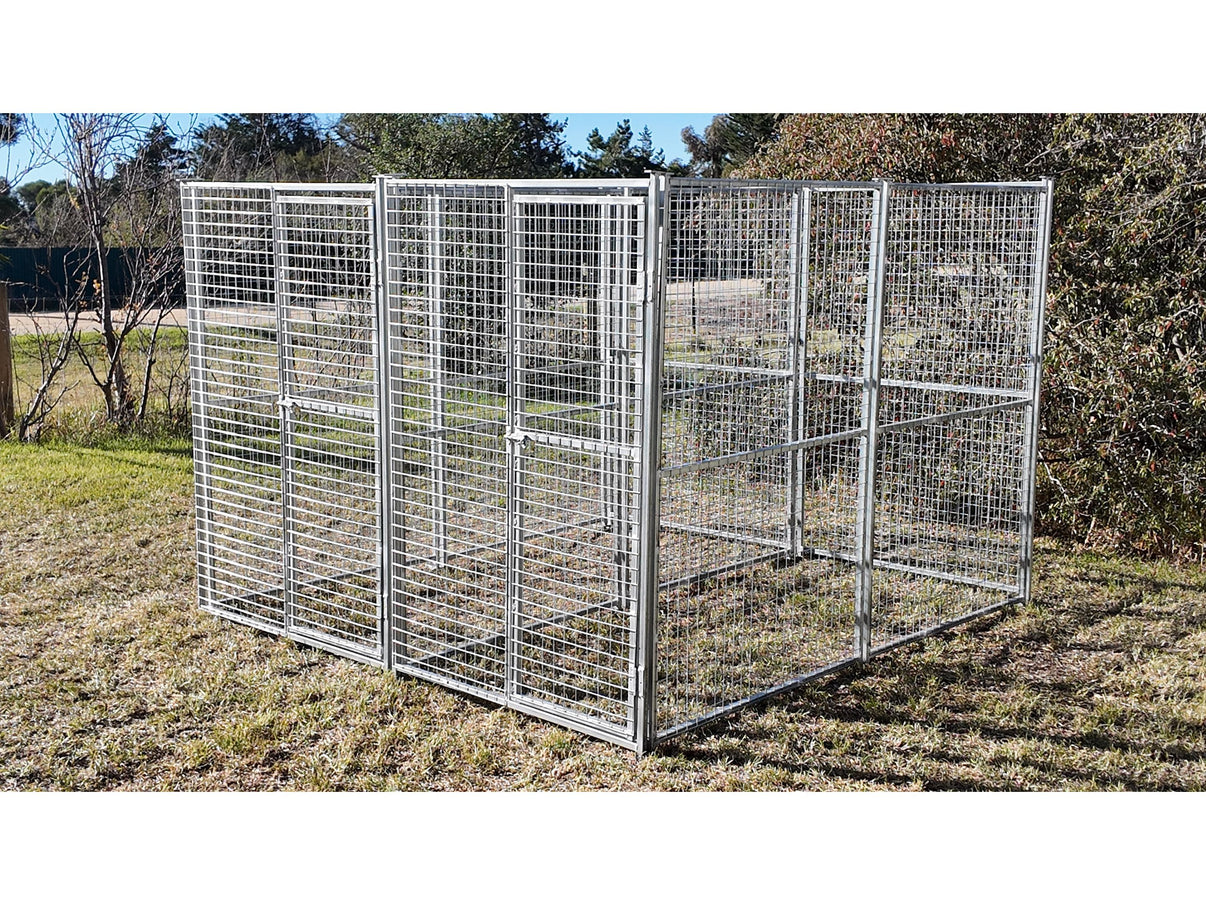 2 Bay 2.5mx2.5mx1.85m Dog/Chicken Run with 50mmx50mmx3mm square mesh ...